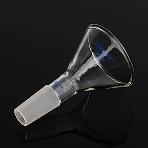 Labasics Glass Short Stem Powder Funnel with 75 mm Top Outer Dimension and 24/40 Inner Joint Filter Funnel Glass Funnel (OD 75mm)