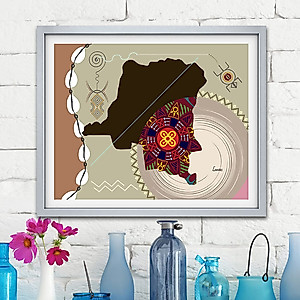 Congo Map Poster Art DRC Central African Decor Design Unframed
