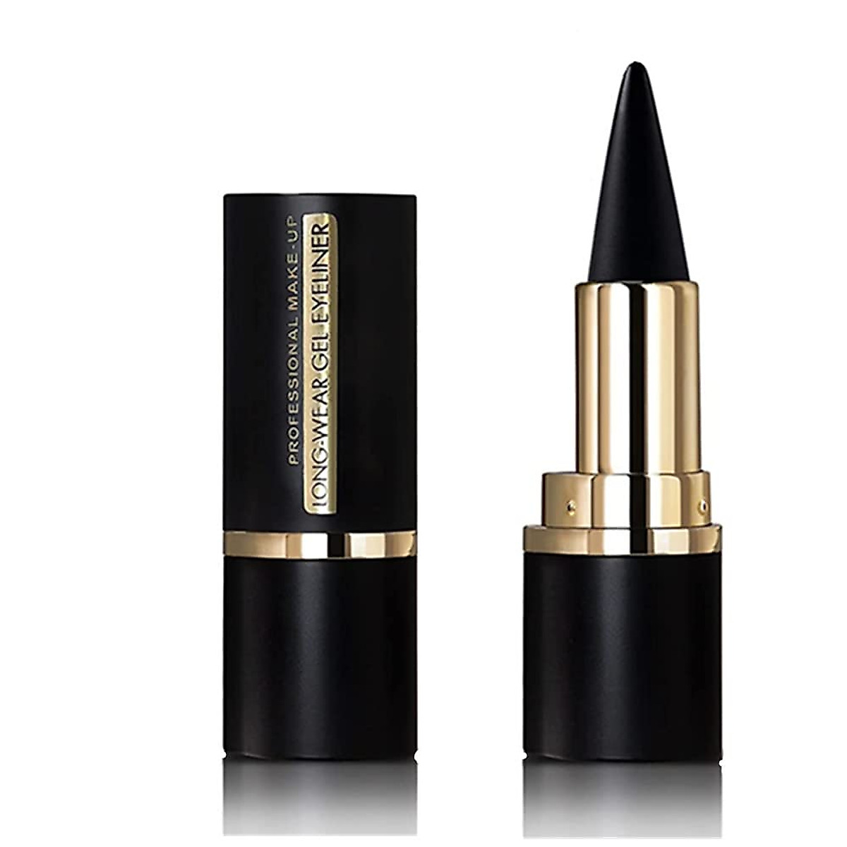 Go Ho Matte Black Gel Eyeliner Stick,Dark Black Eyeliner Gel,Creamy and Smooth Black Gel Eye Liner Makeup for Women,Easy Apply and Remove Eye Black