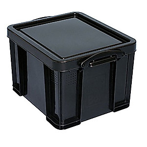 Really Useful Box Plastic Storage Container With Built-In Handles And Snap Lid, 32 Liters, 95% Recycled, 19" x 14" x 12