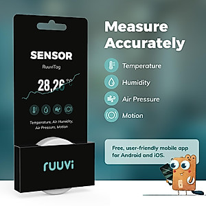 RuuviTag 4in1 Wireless Bluetooth Temperature (°C/°F), Air Humidity, Air Pressure and Motion Sensor. Alerts & history. Free Android/iOS apps. Integrates with Victron and Home Assistant. Made in Europe.