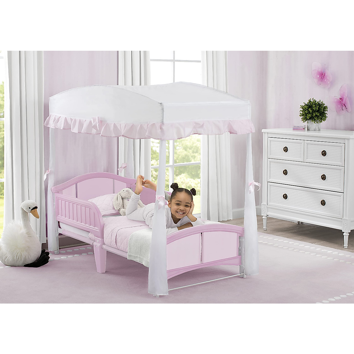 Delta Children Girls Canopy for Toddler Bed, White