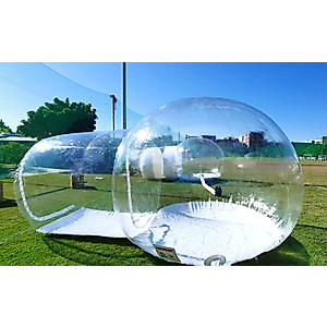 CNCEST Inflatable Bubble House, Waterproof Luxurious Transparent Outdoor Dome Single Tunnel Inflatable Bubble Tent with Blower for Camping, Music Festival, Stargazing (Transparent)