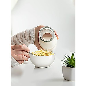 Yedio Small Bowls Set, White Ceramic Bowls of 6, 10 oz Porcelain Bowl for Kitchen Dessert Rice Side Dish Snack Soup Fruits Cereal Ice Cream, Microwave Dishwasher Freezer Oven Safe Easy Clean Stackable