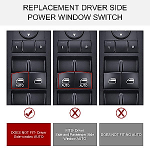 SYKRSS Master Power Window Switch Front Left Driver Side Compatible with 2009 2010 Dodge Journey 2008-2012 Jeep Liberty 2008-2012 Dodge Nitro Replaces 4602632AC