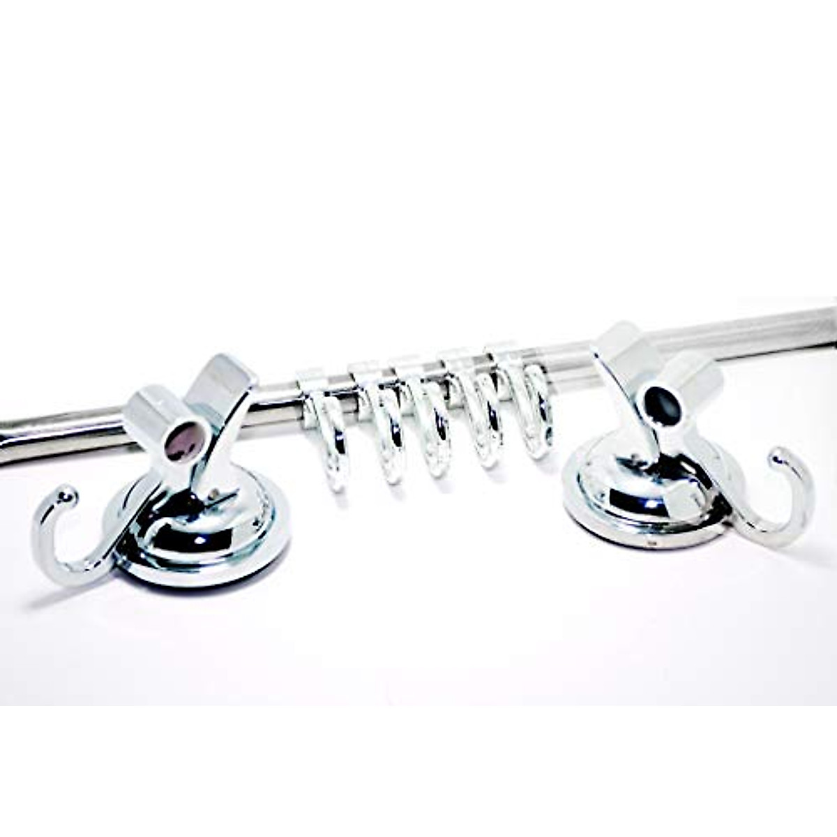 iRomic Suction Cup Hook Hanger Holder Rack Rail Towel Bar Organizer（2PCS) for Bathroom Shower Wreath, Loofah,Robe,Towel,Coat,Cloth,Kitchen Utensils,Wall Mounted on Glass Door,Window,Tile Wall