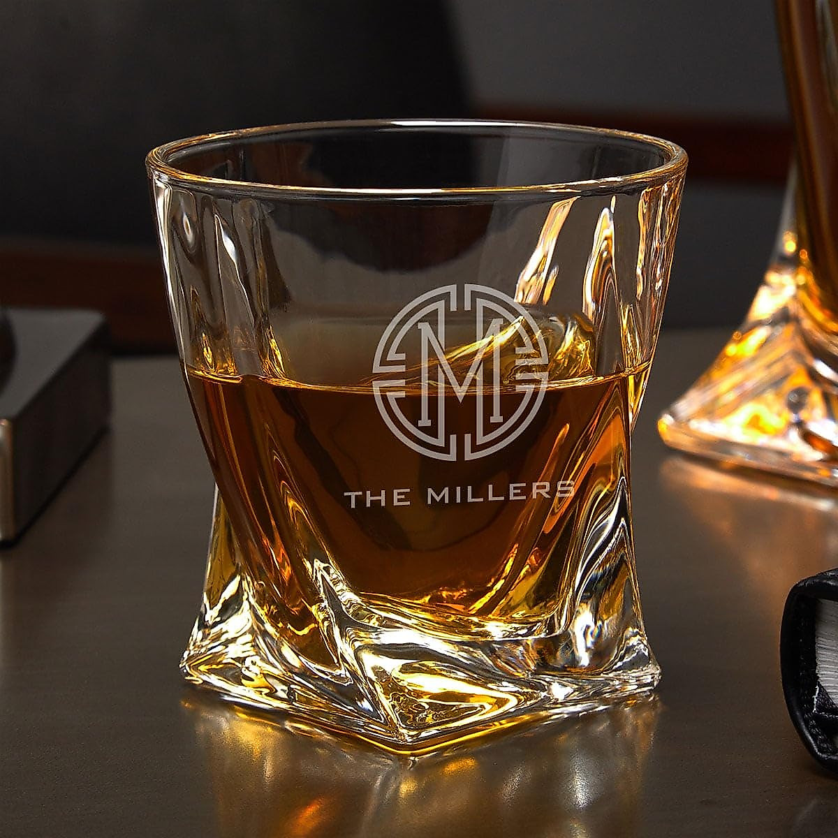 Personalized Twist Whiskey Glasses, Set of 4 (Custom Product)