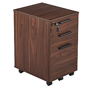 3-Drawer Office Filing Storage Cabinet, Under Desk Vertical Filing Cabinet, Lock Drawers
