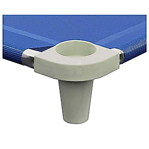 Acrimet Premium Stackable Nap Cot (Stainless Steel Tubes) (Blue Cot Grey Feet) (1 Unit)