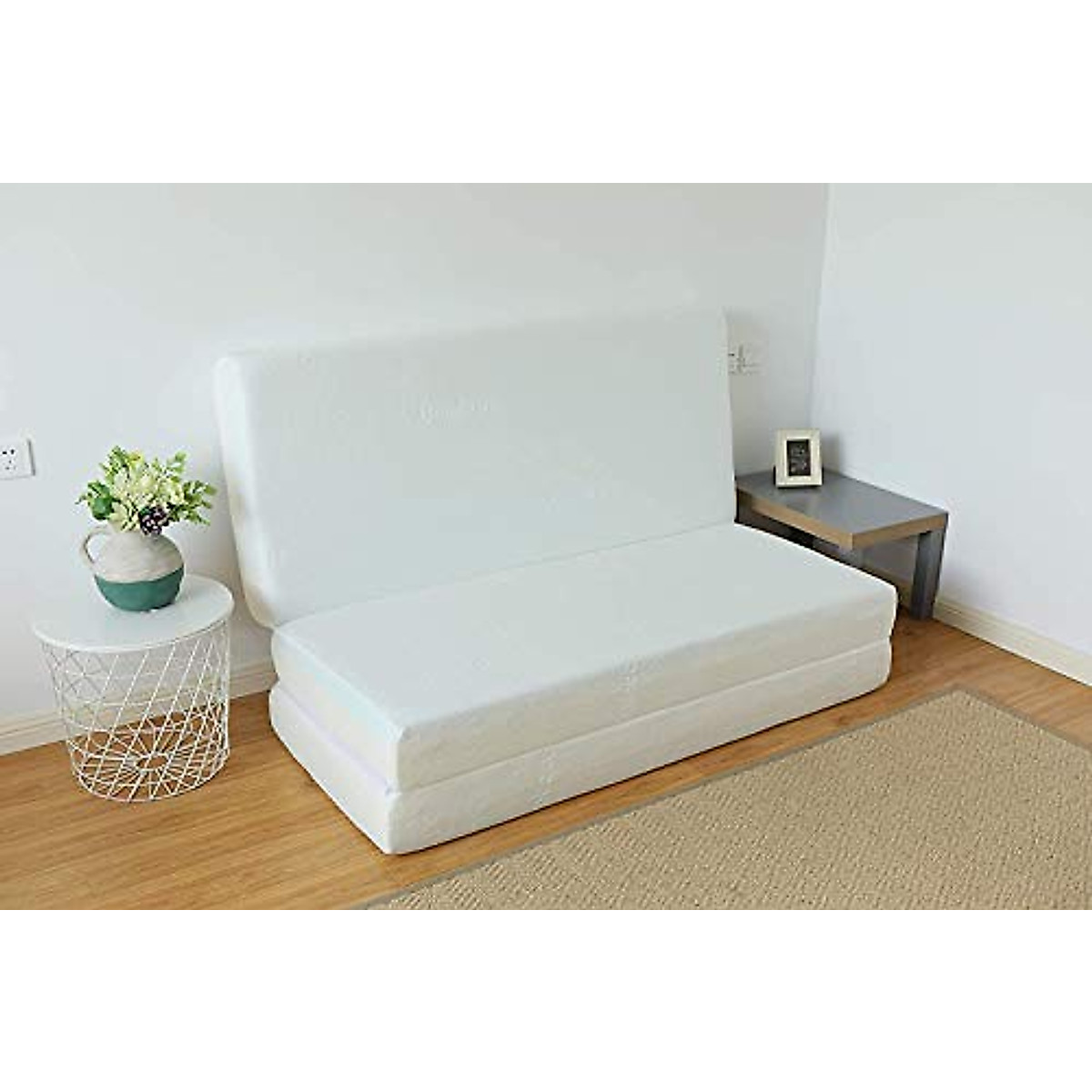 Daily Delight 8-Inch Gel Infused Memory Foam Tri-fold Mattress with Ultra Soft Removable Bamboo Cover (Queen),Plush