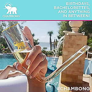 Chambong Champagne Glass - Unique Gifts for Bachelorette Party Favors, Engagement Gifts & White Elephant Gifts - Party Style Champagne Glasses - (Glass, 6 oz. 2-Pc Set)