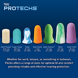 Flents Ear Plugs, 100 Pair for Sleeping, Snoring, Loud Noise, Traveling, Concerts, Construction, & Studying, Foam Earplugs, NRR 33 **New Formula**