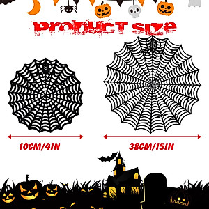 12 Pcs Halloween Spider Web Placemats and Coasters,15 Inch Heat Insulation Halloween Placemats,4 Inch Halloween Spider Web Coasters for Halloween Family Party Decoration Supplies (Black-12PCS)