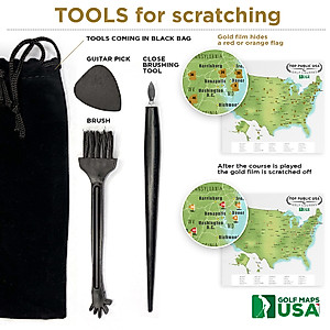 Golf Maps USA Top Public Golf Course in Each State Golf Scratch Map - Scratch-Off Golf Print with Eye-Catching Red Flags - Golfing Wall Decor - Unique Poster Gift for Golfers (Updated June 2023)