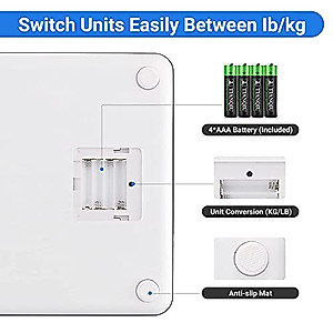 Bluetooth Scale for Body Weight, Living Enrichment Smart Body Fat Weight BMI Bathroom Scales for Body Weight and Fat, High Accuracy Sensor, Body Composition Scales Monitor with Smartphone App, 400 lbs