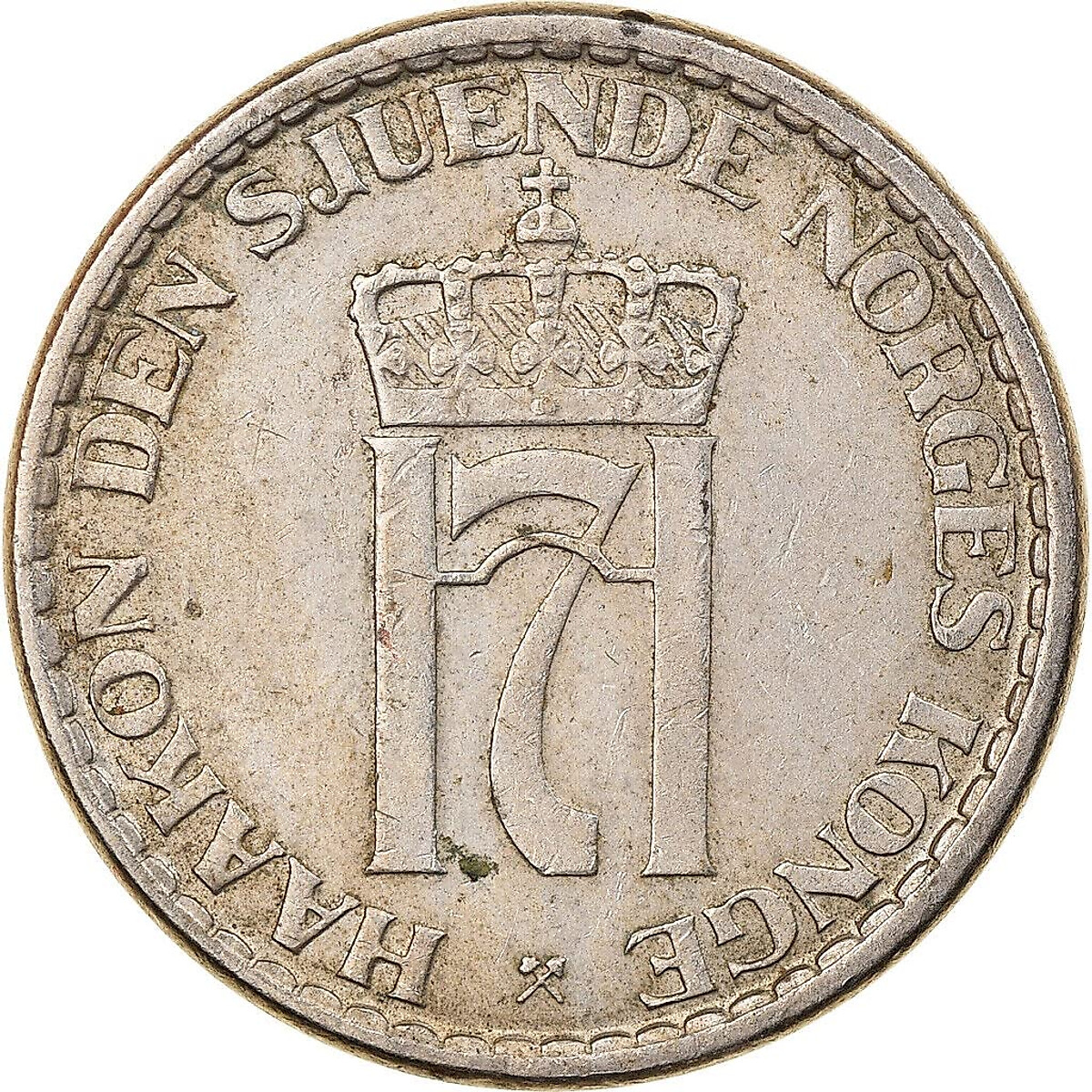 1953-1957 1 Norwegian Krone Minted Under Haakon VII of Norway. 1 Krone Graded By Seller Circulated Condition