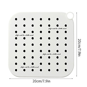 hokojix Square Drain 7.9''x7.9'' Large Hair Stopper Hair Catcher Silicone Filter Fit for Bathroom Bathtub Kitchen