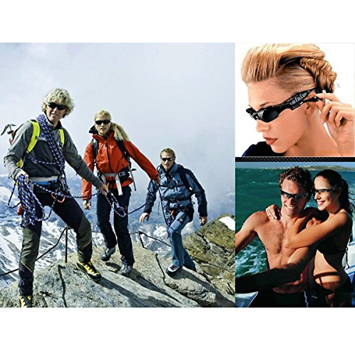 Wireless Bluetooth Sunglasses Anti-ray Stereo 4.1 Music Bluetooth Headphones for Men Support Both Headset and Hands-Free for All Kinds of Cell Phones (Blue-Gray)