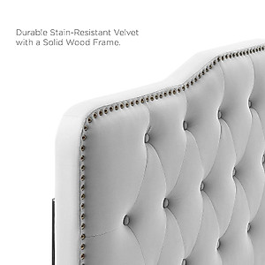 Modway MOD-6411-LGR Sophia Tufted Performance Velvet King/California King Headboard, Light Gray