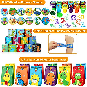 RichSmile 230PCS Dinosaur Party Favors, Dinosaur Birthday Party Supplies, Dinosaur Goodie Bags for Kids Birthday, Dinosaur Gifts Bags Fillers Pinata Stuffers, Dinosaur Themed Party Toys