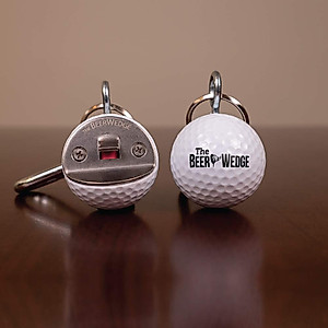 Golf Ball Bottle Opener, Beer Bottle Opener Made from a Real Golf ball, Bottle Opener KeyChain & Carabiner Bottle Opener - The BeerWedge - Cool Gadget for Teens, Present for Men, & Main Beer Accessory