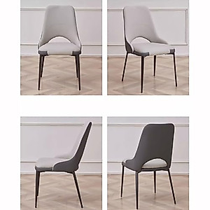 AMENAS WKWKW Kitchen Kitchen Dining Chairs Set of 4 Faux Leather Living Room Side Chairs with Metal Chair Legs for Home Commercial Restaurants(Premium Gray)