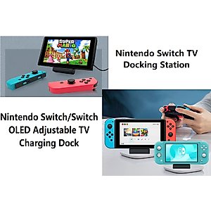 Switch TV Docking Station for Nintendo,Switch OLED Dock, Portable Adjustable Charging Dock 4K HDMI USB 3.0 Port Replacement with USB C Charging Cable for Official Nintendo Switch and Newest OLED Model