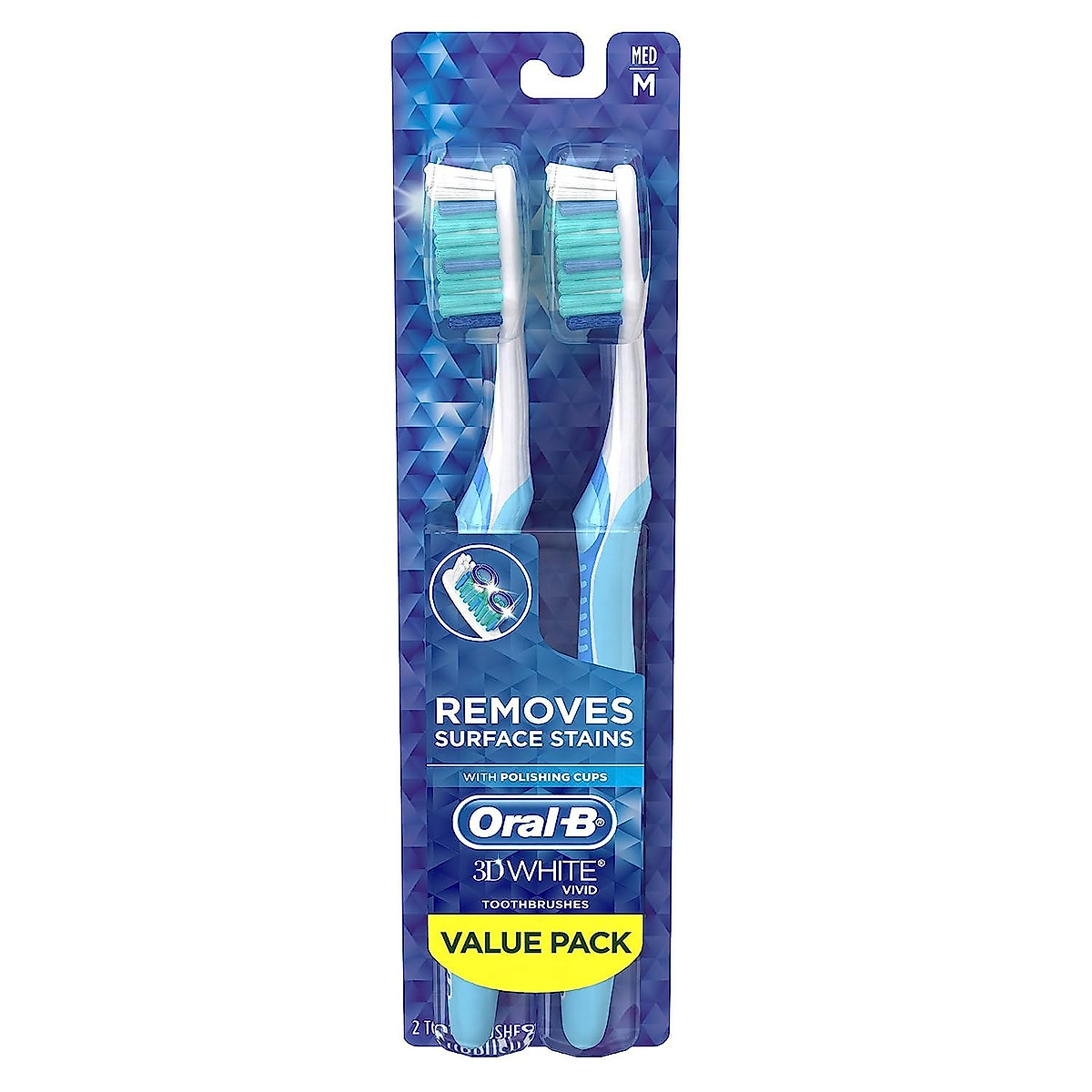 Oral-B Advantage 3D White Vivid Toothbrush Medium Twin (Pack of 3)
