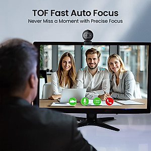 EMEET 4K Webcam for PC, S600 Webcam with Sony Sensor, 2 Noise Reduction Mics, 65°- 88° FOV, TOF Autofocus, Built-in Rotating Privacy Cover, 1080P@60FPS, Ideal for Video Calling/Zoom/Skype/Teams