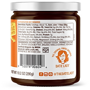 Organic Chocolate Date Spread | Vegan, Paleo, Gluten Free & Kosher, No Added Sugar, No Preservatives (1 Jar) Cocoa Spread Perfect For Dipping Fruit and Using as a Sauce on Ice Cream.