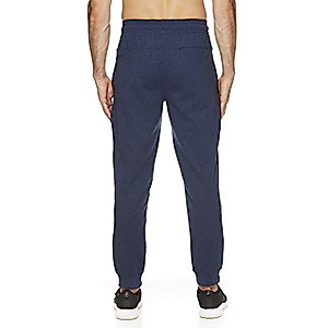 Gaiam Men's Restorative Fleece Yoga Pants - Performance Running & Workout Sweatpants - Restorative Navy Heather, Small