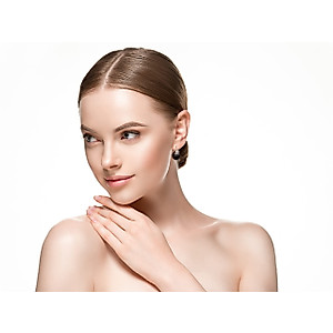 Lova Jewelry Pearl Drop Stud Earrings Huggie Hoop Golden-tone Earrings for Women, ideal bridal, work, party, dress, holidays (Black)