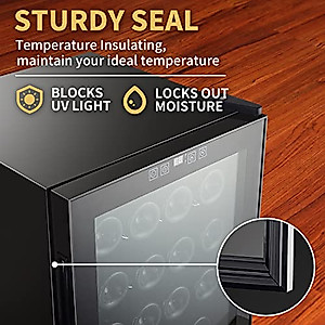 Old Canal 16 Bottles Wine Cooler Refrigerators/Freestanding Fridge, 51F-65F Digital Temperature Control