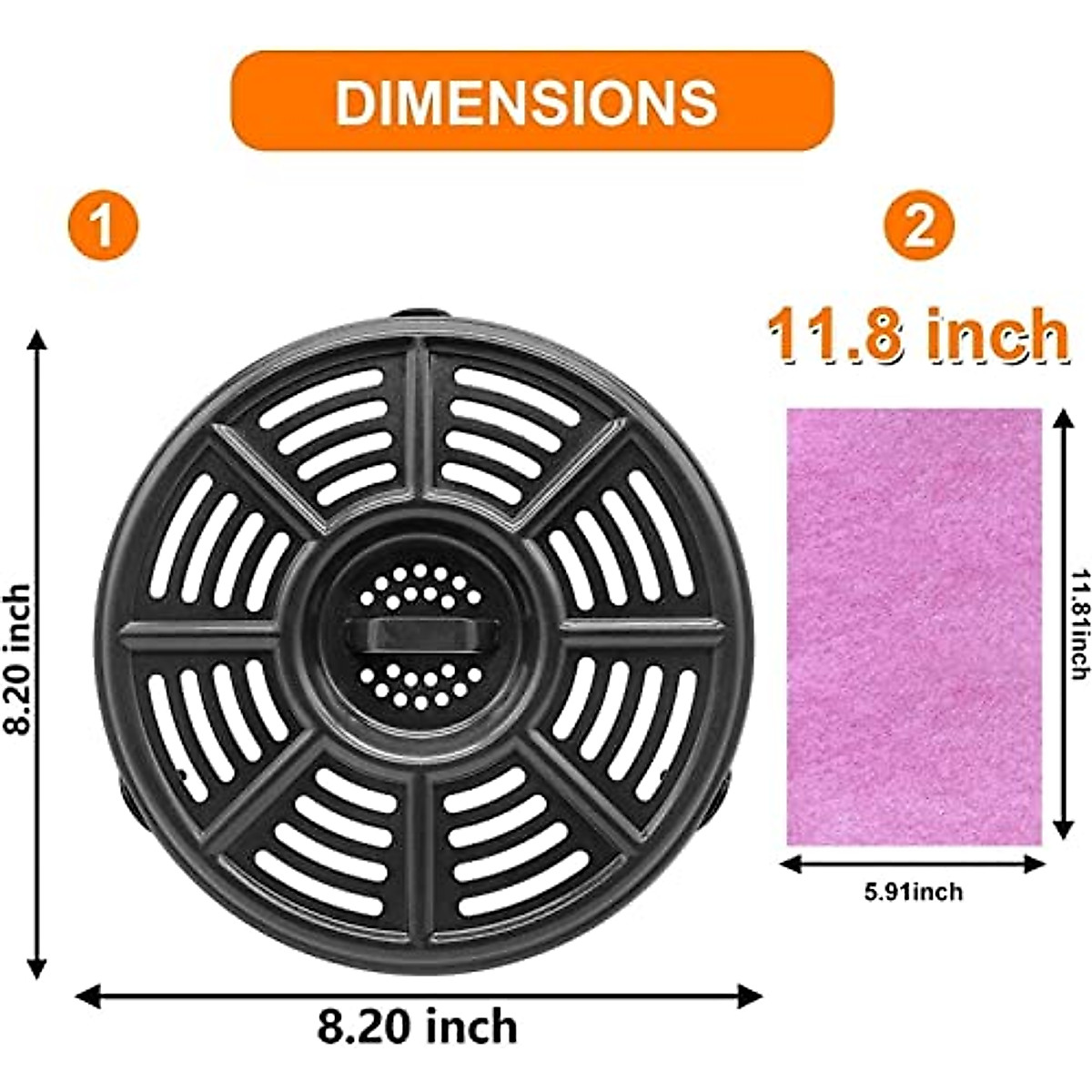 Air Fryer Crisper Plate for Ninja AF100 to AF150 and Ninja Pressure, Air Fryer Grill Pan Plate for Ninja FD302 FD401 Foodi OP300 to OP500,Air Fryer Accessories,Non-Stick Coating,Dishwasher Safe
