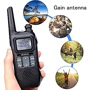Retevis RT16 Walkie Talkies for Adults, Long Range Rechargeable Two Way Radio, NOAA Weather Alert VOX, 1000mAh Li-ion Battery and Lanyard, for Camping Hiking Outdoor Indoor(4 Pack)