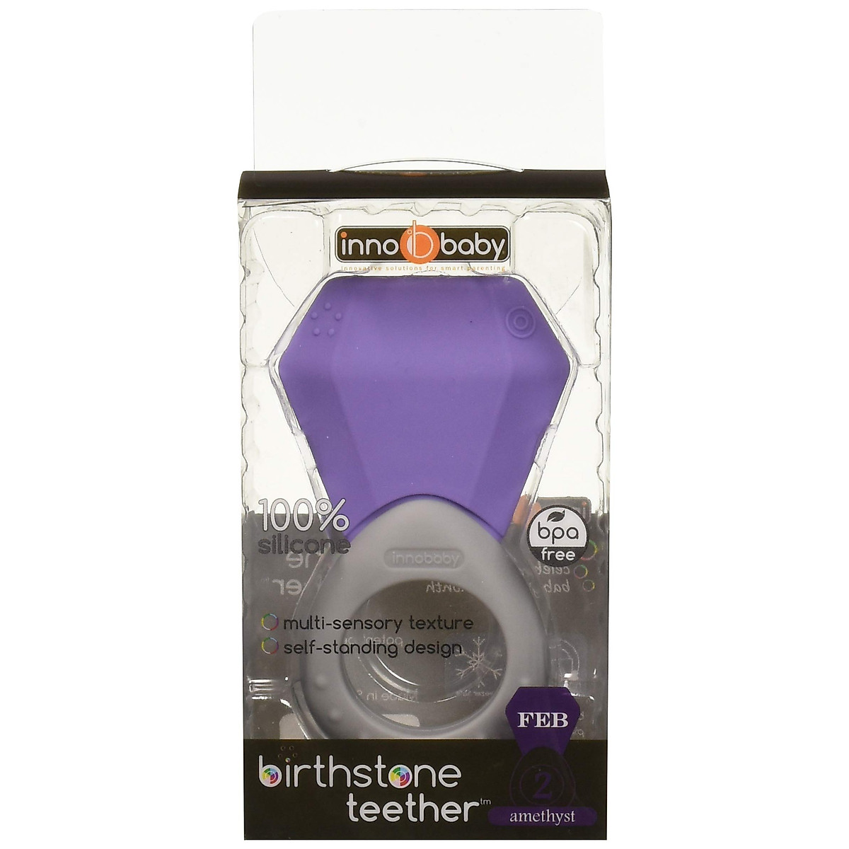INNOBABY TEETHIN' Smart Birthstone Ring TEETHER - February (Amethyst)
