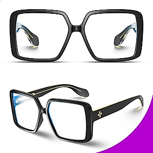 VISOONE Oversized TR90 Blue Light Blocking Glasses Fashion Accessories Non Prescription for Women Harvard