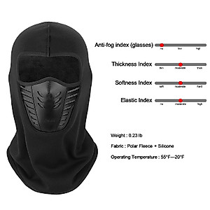 TAGVO Balaclava Ski Mask, Winter Fleece Headwear Riding Hood for Men Women