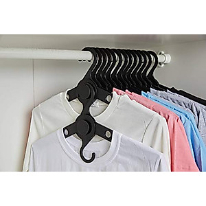 Closet Organizer Foldable Hangers - Bigtime Closet Space Saver - Holds 20lbs Durable & Portable - Use at Home, Dorm, and Office (Black 20 Pack)