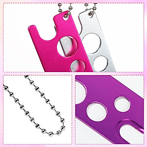 RONRONS 5 Pack Essential Oil Bottle Opener with Keychain, Stainless Steel Roll-On Cap Openers for Eyelash Glue, Replacement Bottle Mouth Heads – Universal Fit, Durable & Portable