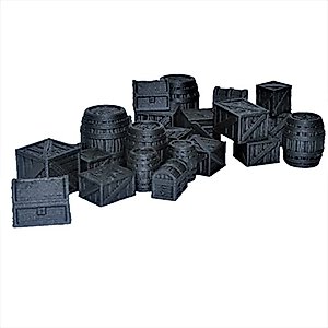 Extruded Gaming Charred Crates Barrels and Chests