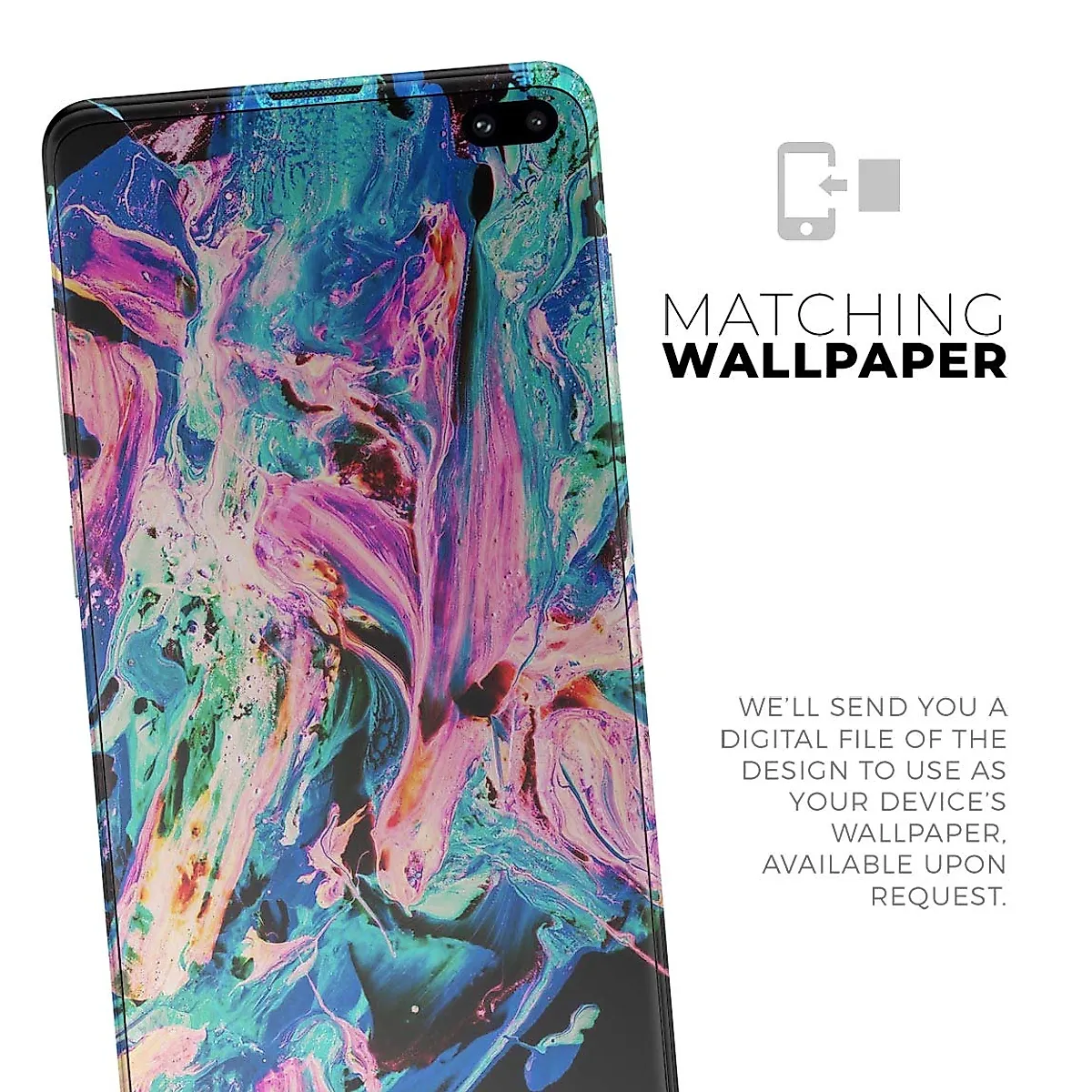 DesignSkinz Liquid Abstract Paint V20 Protective Vinyl Decal Wrap Skin Cover Compatible with The Samsung Galaxy S20 (Screen Trim & Back Glass Skin)