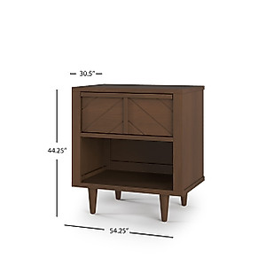 Child Craft Surrey Hill 1 Drawer Nightstand for Nursery or Bedroom, Large Storage Drawer, Made of Sturdy Pinewood, Non-Toxic, Baby Safe Finish (Toasted Chestnut)