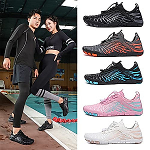 GZTGZMWG Water Shoes Mens Womens Beach Swim Shoes Quick-Dry Aqua Socks Pool Shoes for Surf Yoga Water Aerobics Size 8