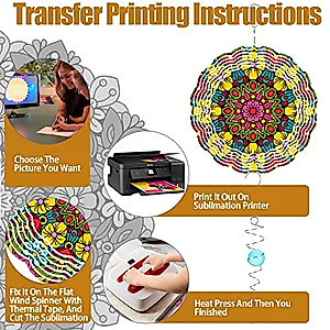 4pcs 10inch Sublimation Wind Spinner Blanks for Yard and Garden, 3D Metal Hanging Wind Sculpture with Gazing Ball Spiral Tail, DIY Crafts Ornaments Wind Chimes for Indoor Outdoor Porch Garden Yard