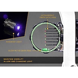 Trophy Ridge React Pro 7 Pin Archery Bow Sight - Tool Less Windage and Elevation Adjustability, 2nd/3rd Axis Leveling, Adjustable Click Light, Glow Ring, Right Hand, 0.010 Pin