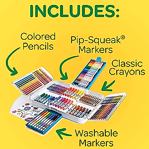 Crayola Ultra Smart Case, 150 Pieces, Art Set for Kids, Gift, (Model: 04-6810)