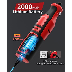 Cordless Rotary Tool Kit, 8V Cordless Die Grinder 146pcs Accessories, 32000RPM 5-Speed Multi Power Carving Tools, 2.0Ah Rechargeable Battery, for Sanding, Polishing, Engraving, Drilling, Cutting, DIY