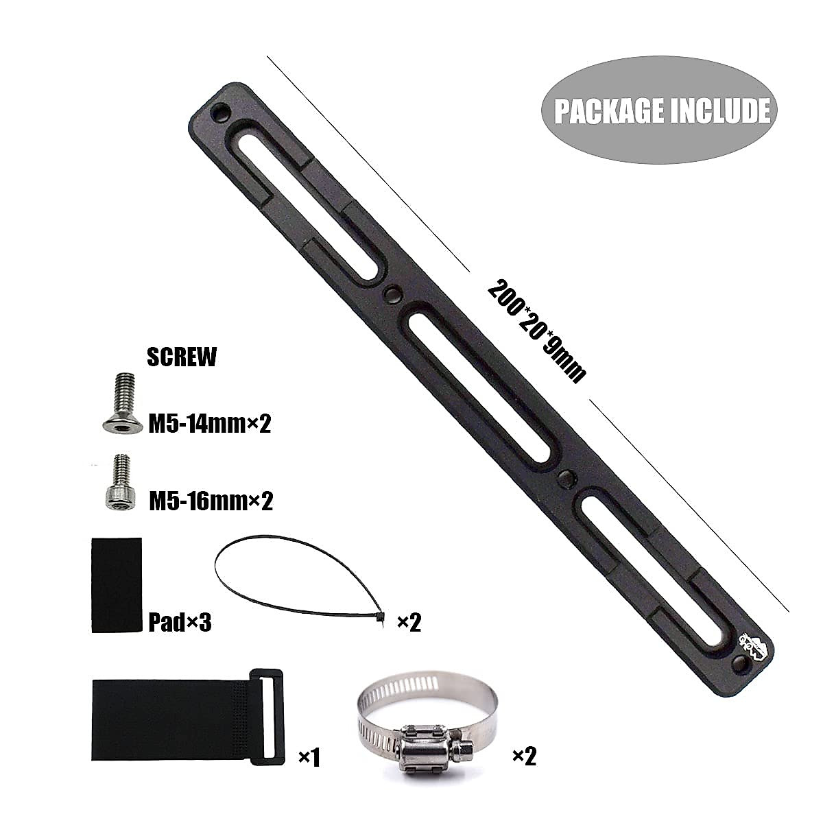 DRIFT MANIAC Ebike Conversion Kit for Battery Adapter Frame Mount, Aluminum Black