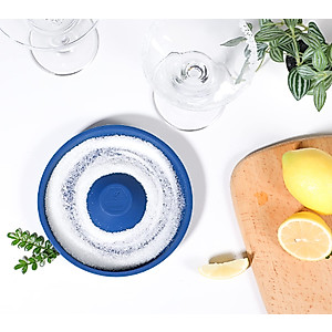 Kamehame Salt Rimmer for Cocktails, Silicone Margarita Salt Rimmer, Glass Rimmer, Bar Salt and Sugar Rimmer For Wide Glasses up to 5.5 Inches, Blue